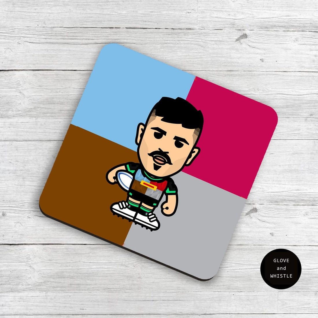 Cadan Murley Harlequins Coaster | Harlequins Gift Idea – Glove and Whistle